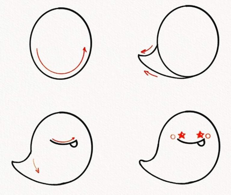 Easy and Cute Ghost (Boo) Drawing Ideas | Halloween Special