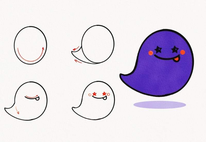 Easy and Cute Ghost (Boo) Drawing Ideas | Halloween Special
