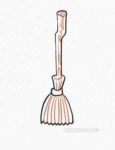 How to Draw a Witch Broom Tutorial with Easy Steps - Choose Marker