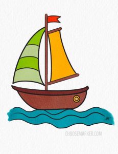 How to Draw a Boat Step By Step Tutorial - Choose Marker