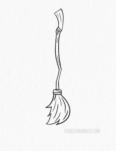 How to Draw a Witch Broom Tutorial with Easy Steps - Choose Marker