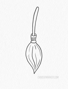 How to Draw a Witch Broom Tutorial with Easy Steps - Choose Marker