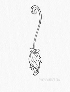 How to Draw a Witch Broom Tutorial with Easy Steps - Choose Marker