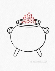 How to Draw a Cauldron Easy | Halloween Drawing - Choose Marker