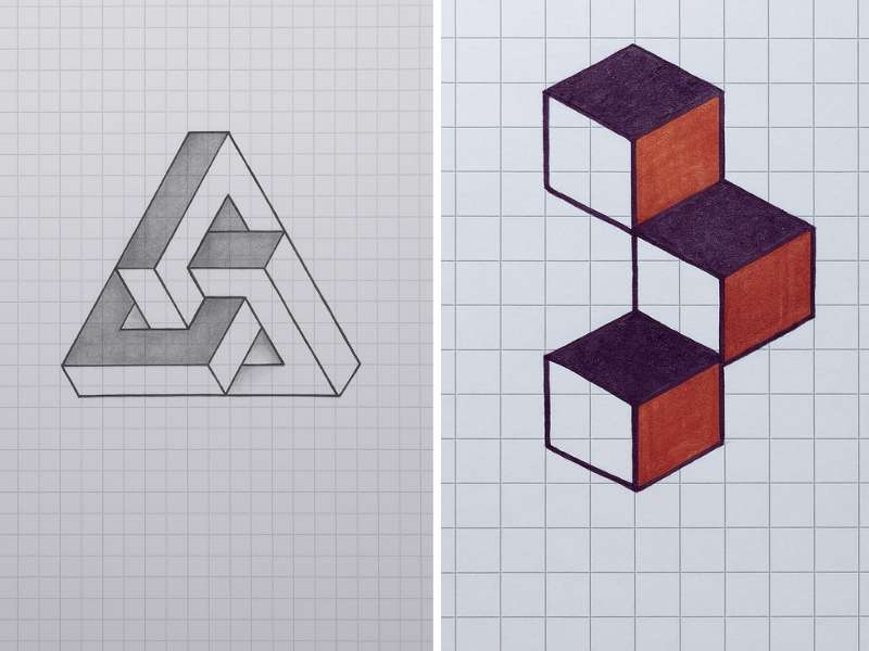 17 3D Pencil Drawings on Grid Paper Will Trick Your Eyes - Choose Marker