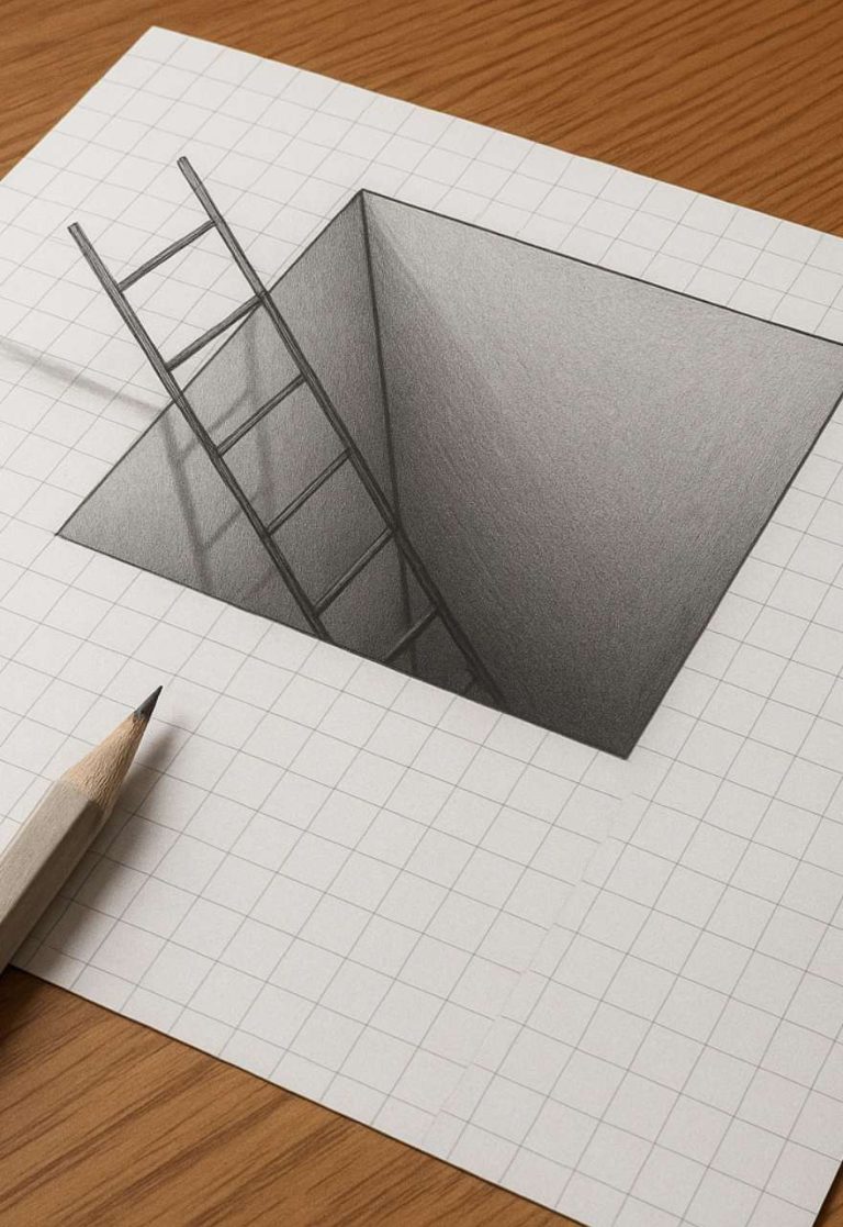 17 3D Pencil Drawings on Grid Paper Will Trick Your Eyes - Choose Marker