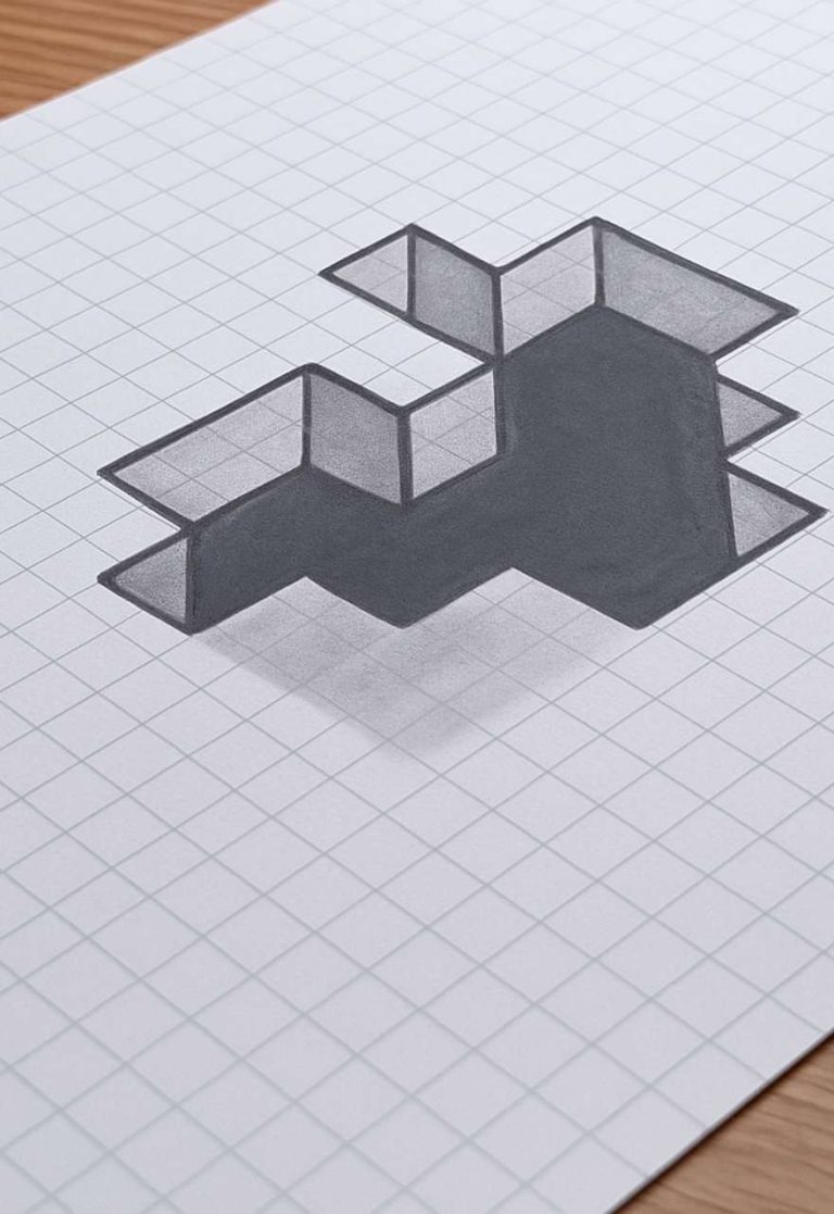 17 3D Pencil Drawings on Grid Paper Will Trick Your Eyes - Choose Marker